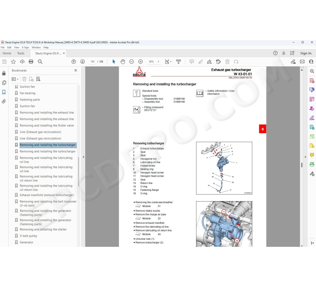 Deutz D TD TCD 2.9 L4 engine service manual